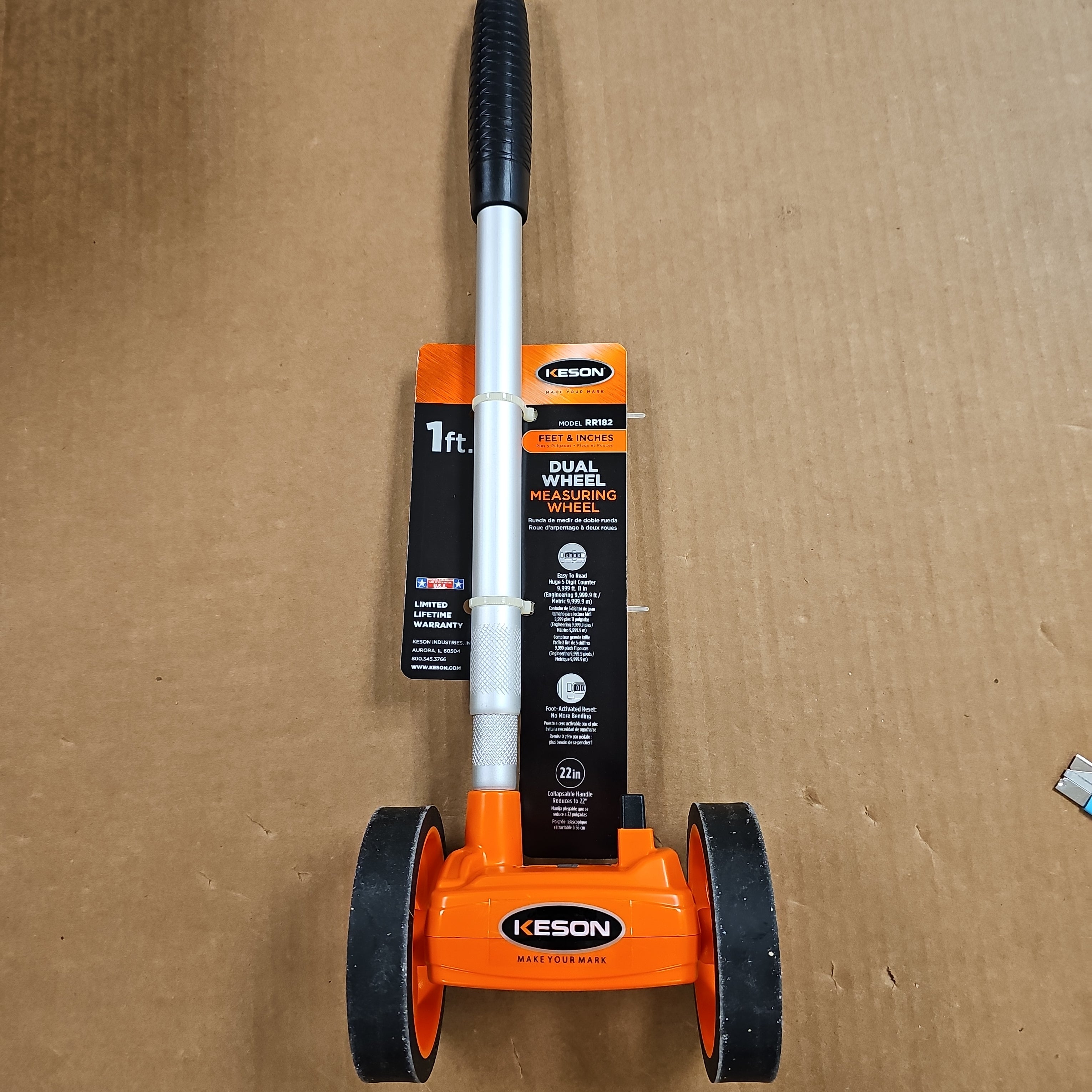 Keson Measuring Wheel Dual Wheels with Handle Feet/ Inches RR182 – GunCycle