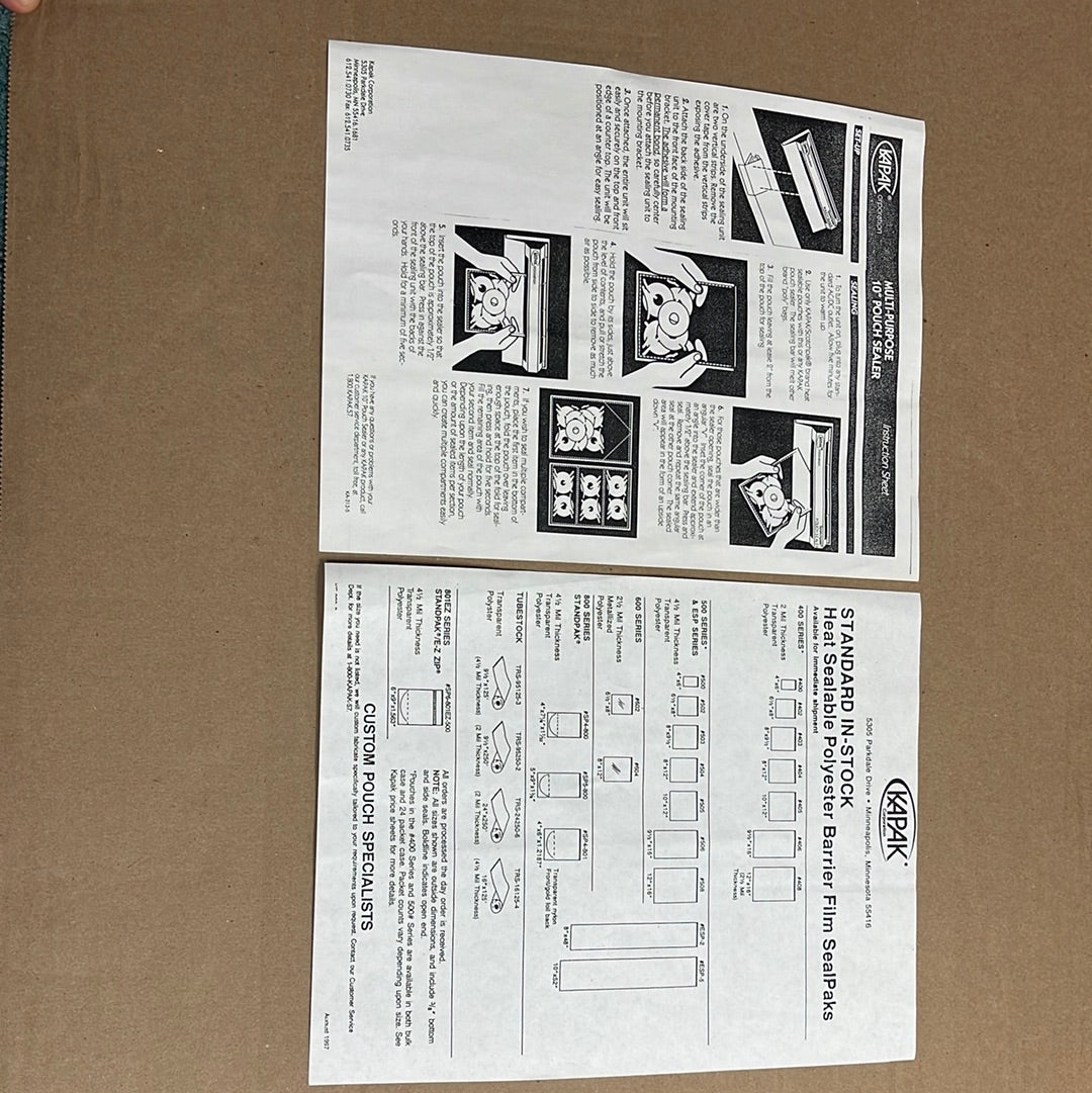 Kapac Sealpak Portable Evidence Pouch Sealer SCOTCHPAK BLACK 103-E-6-b ...